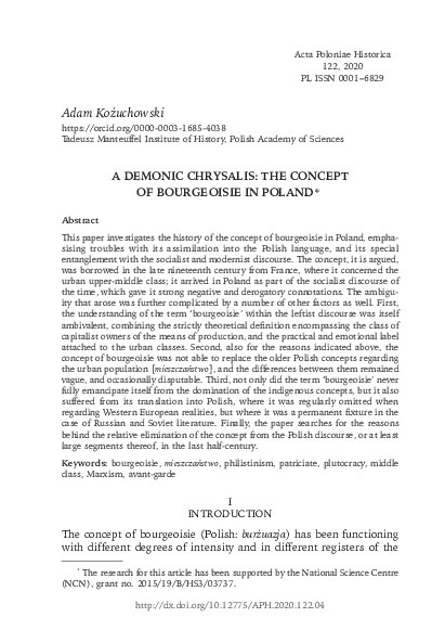 (PDF) A Demonic Chrysalis: The Concept of Bourgeoisie in Poland | Adam ...