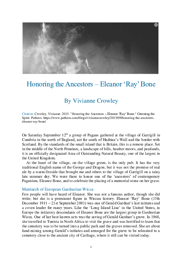 (PDF) Honoring the Ancestors -Eleanor 'Ray' Bone