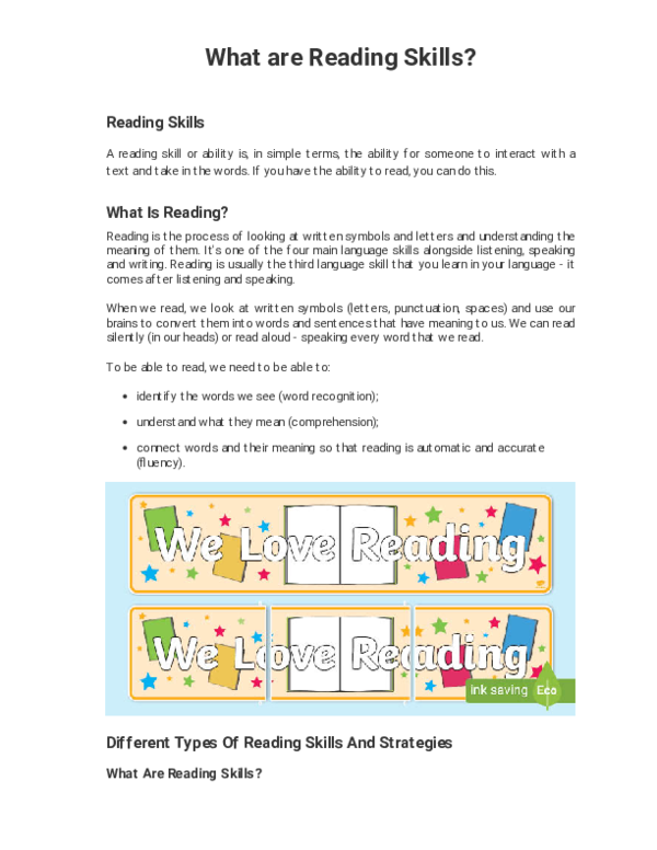 (PDF) What Is Reading
