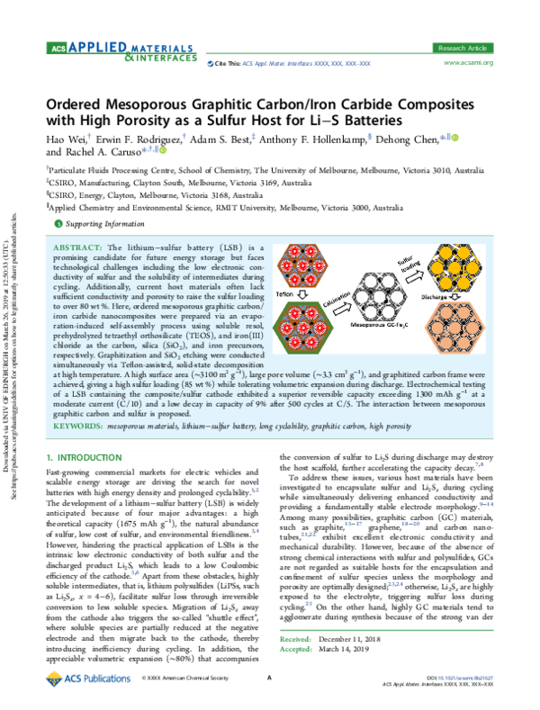 (PDF) Ordered Mesoporous Graphitic Carbon/Iron Carbide Composites with ...