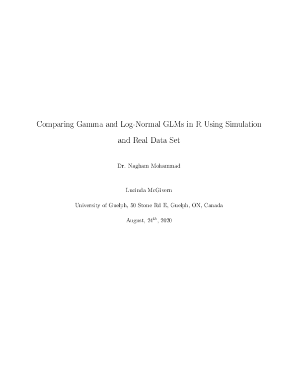 (PDF) Comparing Gamma and Log-Normal GLMs in R Using Simulation and ...