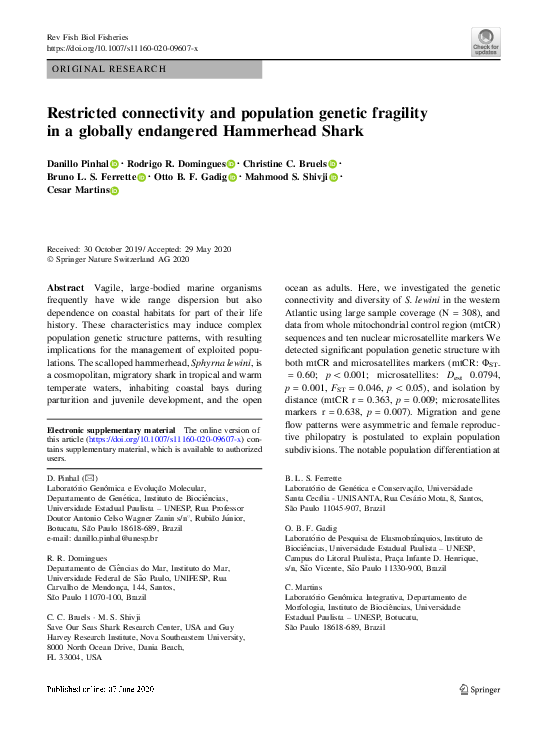 (PDF) Restricted connectivity and population genetic fragility in a ...