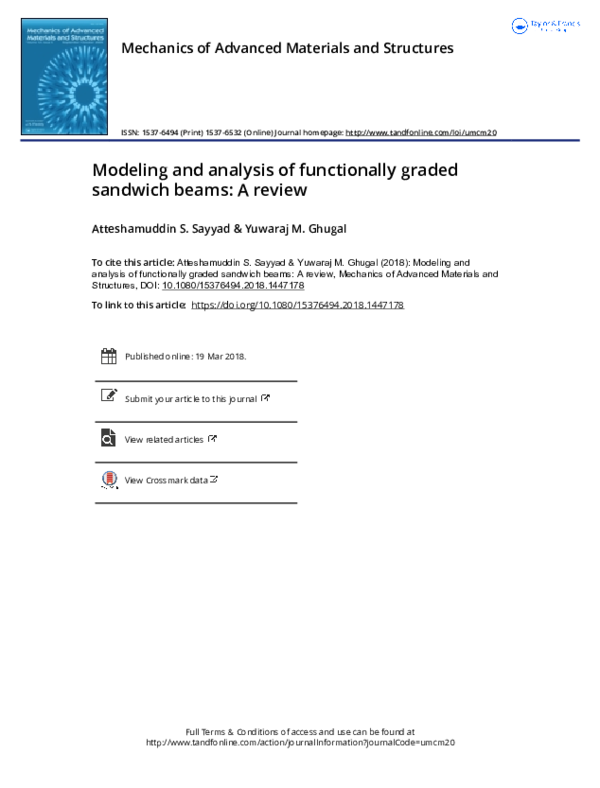 (PDF) Review of Functionally Graded Sandwich Beams
