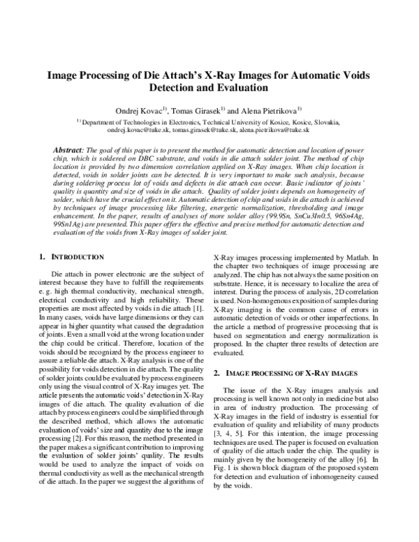 (PDF) Image processing of die attach's X-ray images for automatic voids ...