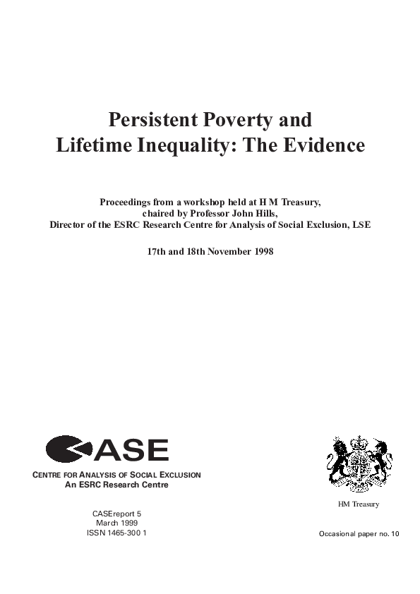 (PDF) Persistent Poverty and Lifetime