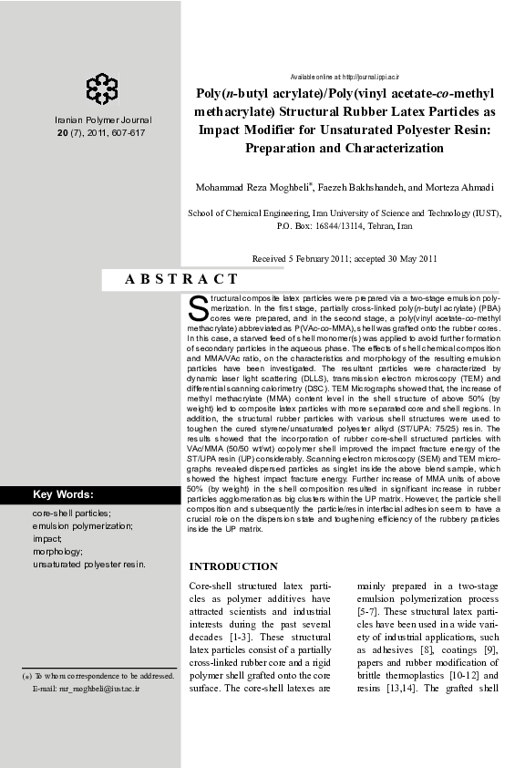 (PDF) Impact Modifier for Unsaturated Polyester Resin: Preparation and ...