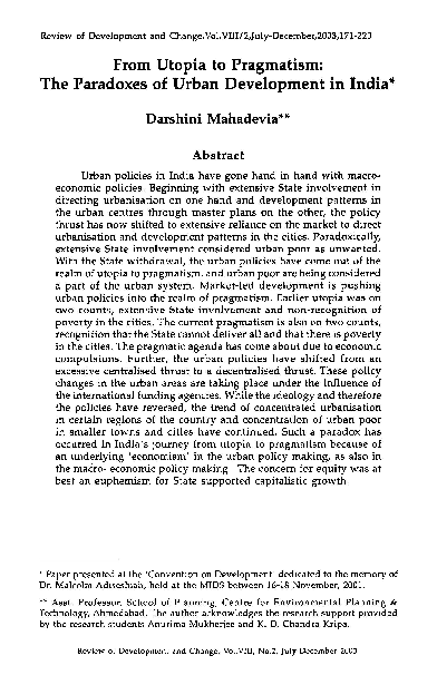 (PDF) From Utopia to Pragmatism: The Paradoxes of Urban Development in ...