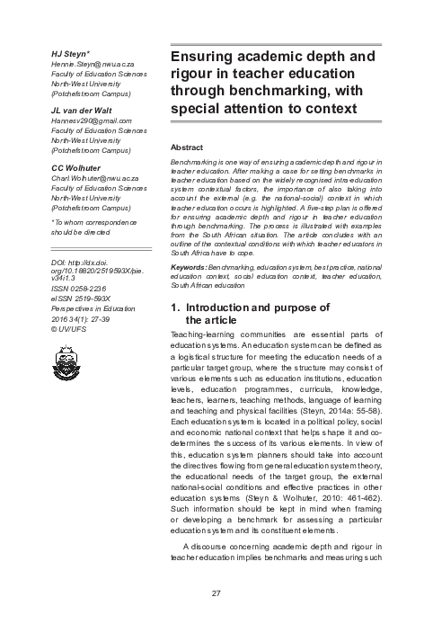 (PDF) Ensuring academic depth and rigour in teacher education through ...