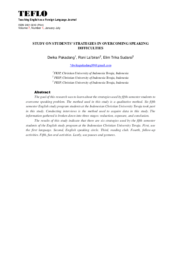 (PDF) Teaching English as a Foreign Language Journal
