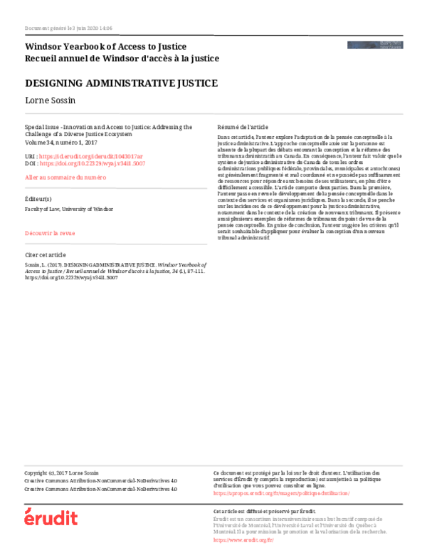 (PDF) Designing Administrative Justice