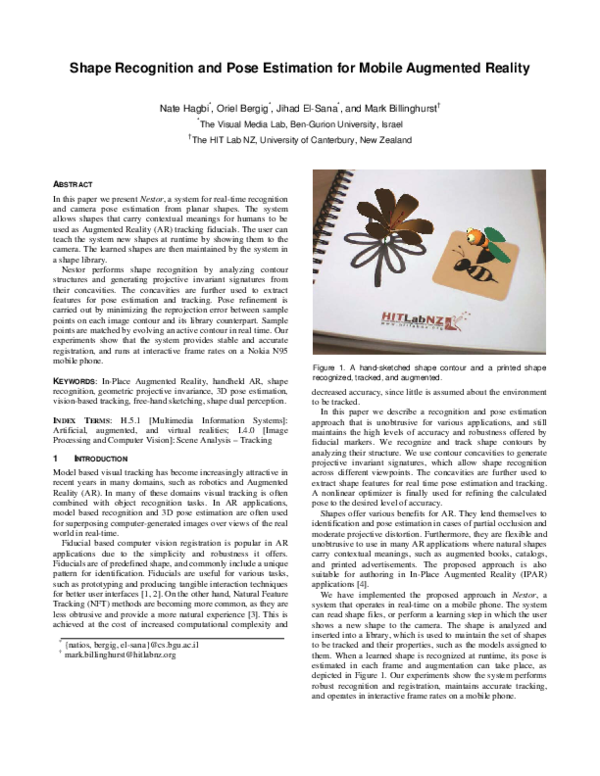(PDF) Shape Recognition and Pose Estimation for Mobile Augmented Reality | Jihad El-Sana ...
