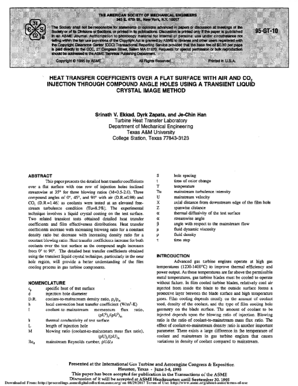 (PDF) Heat Transfer Coefficients Over a Flat Surface With Air and CO2 ...