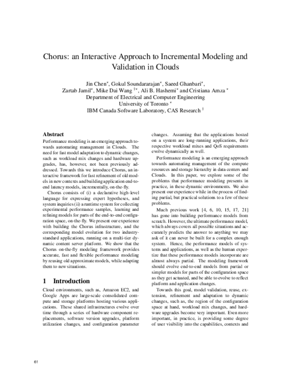 Chorus: an interactive approach to incremental modeling and validation in clouds