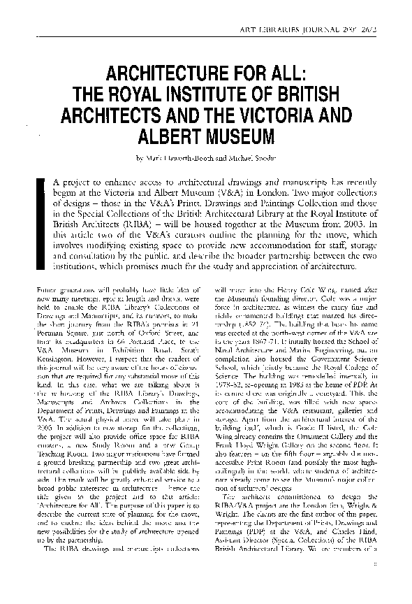 (PDF) Architecture for all: the Royal Institute of British Architects ...