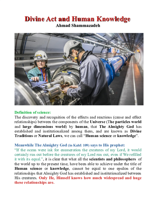 (PDF) Divine Act and Human Knowledge