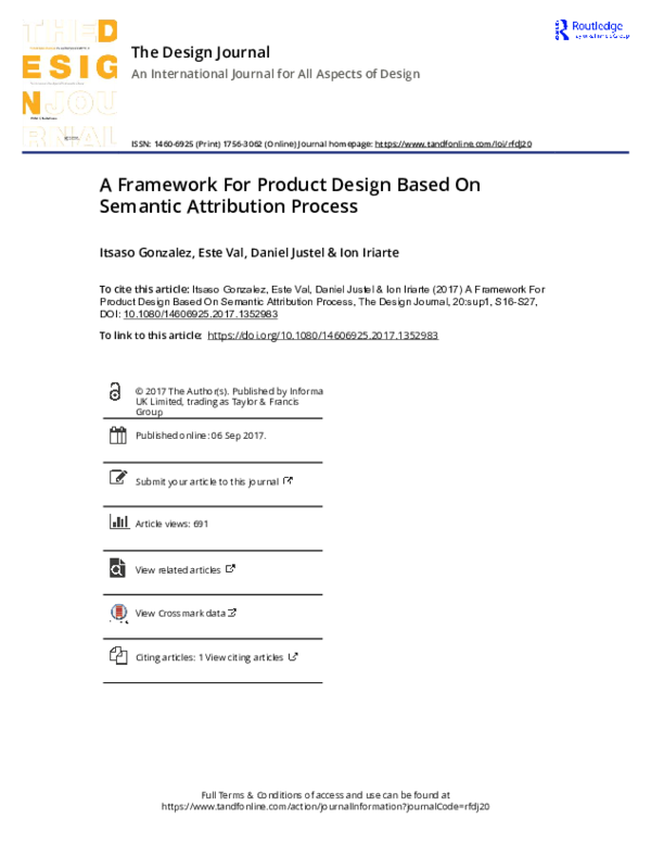 (PDF) A Framework For Product Design Based On Semantic Attribution Process