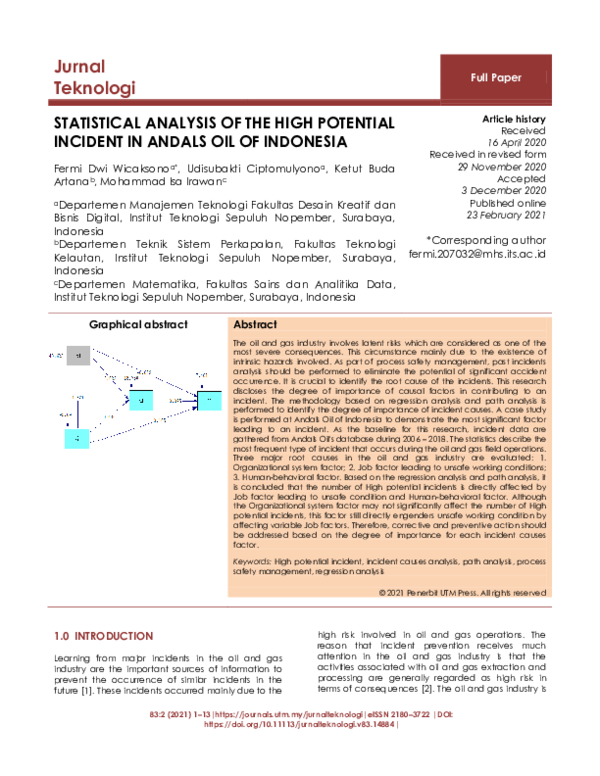 (PDF) Statistical Analysis of the High Potential Incident in Andals Oil ...