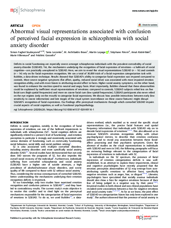(PDF) Abnormal visual representations associated with confusion of ...