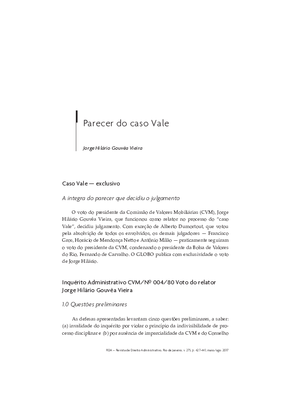(PDF) Parecer do caso Vale