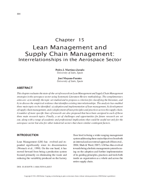(PDF) Lean Management and Supply Chain Management