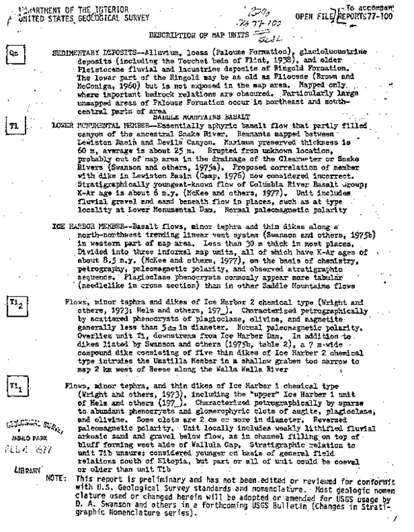 (PDF) Reconnaissance geologic map of the Columbia River Basalt Group ...