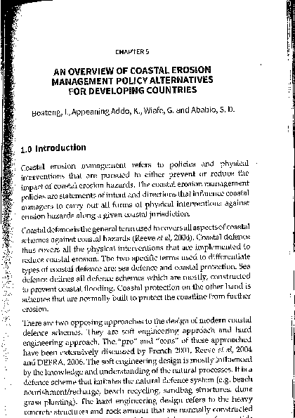 (PDF) Overview of coastal erosion management policy: alternatives for developing countries
