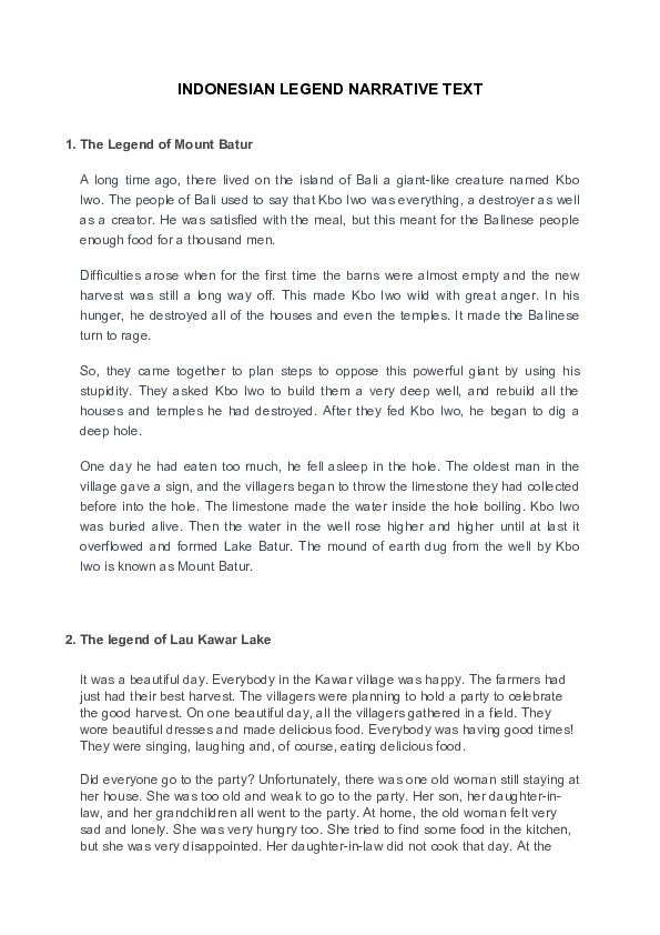 (DOC) INDONESIAN LEGEND NARRATIVE TEXT