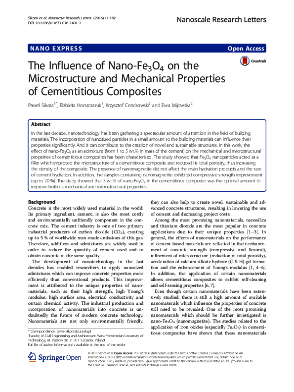(PDF) The Influence of Nano-Fe3O4 on the Microstructure and Mechanical ...