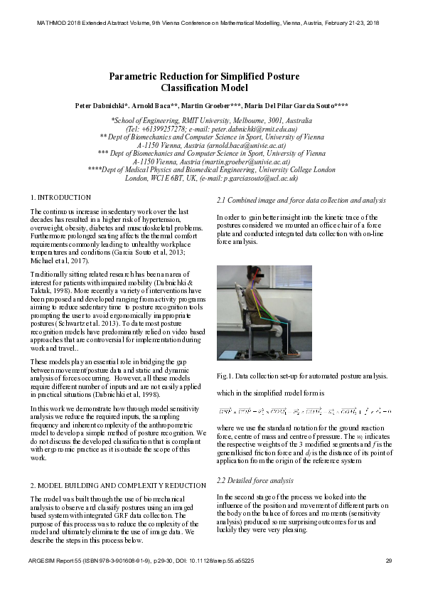 (PDF) Parametric Reduction for Simplified Posture Classification Model
