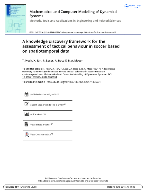 (PDF) A knowledge discovery framework for the assessment of tactical behaviour in soccer based ...
