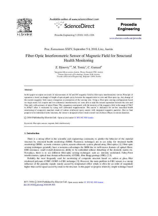 Pdf Fiber Optic Interferometric Sensor Of Magnetic Field For Structural Health Monitoring