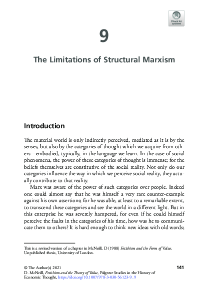 (PDF) The Limitations of Structural Marxism