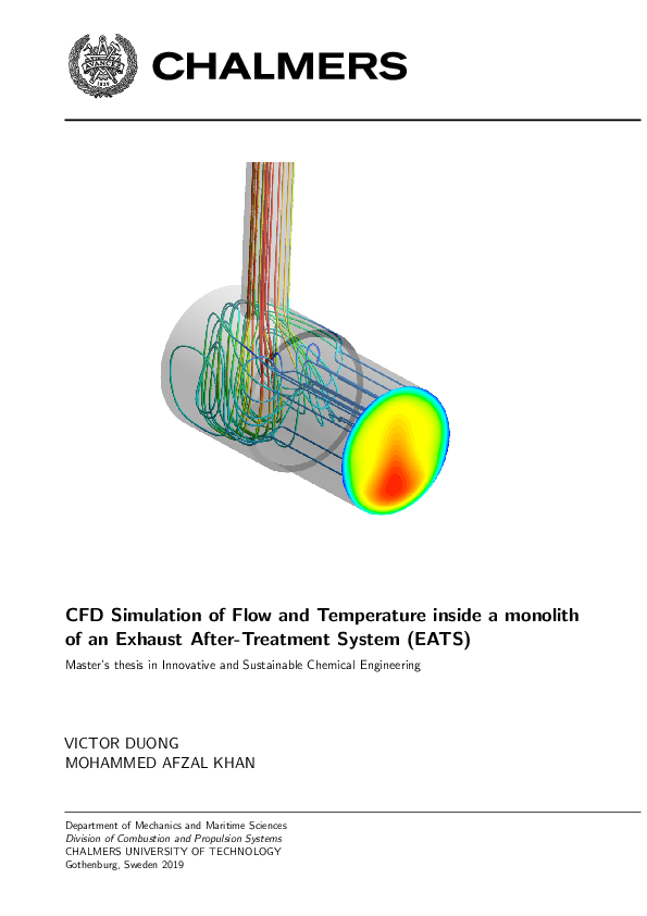 (PDF) CFD Simulation of Flow and Temperature inside a monolith of an ...