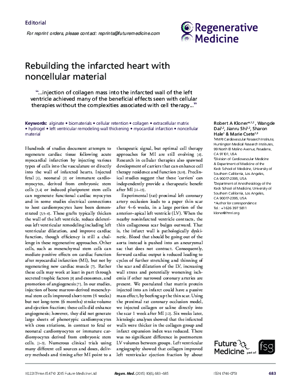 (PDF) Rebuilding the infarcted heart with noncellular material