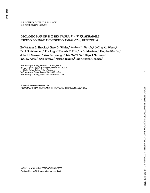 (PDF) Geologic map of the Rio Caura 2 degrees x 3 degrees Quadrangle ...