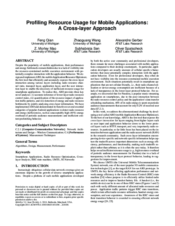 (PDF) Profiling resource usage for mobile applications