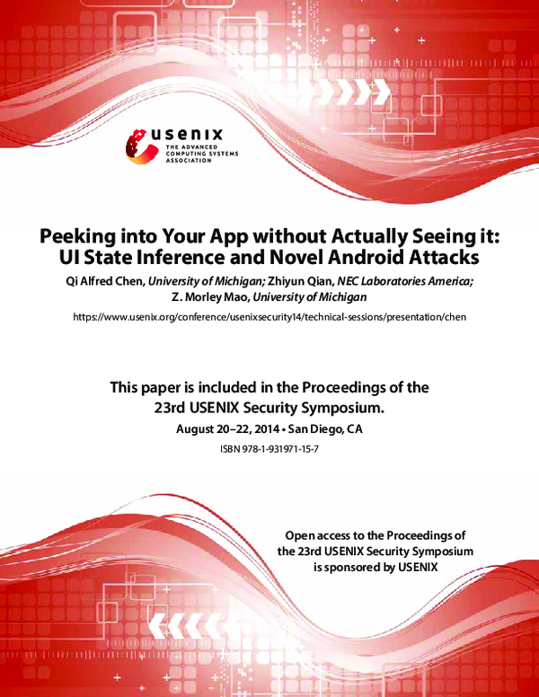 (PDF) Peeking into your app without actually seeing it: UI state ...