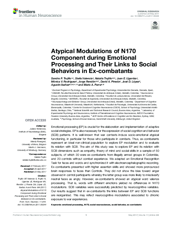 (PDF) Atypical Modulations of N170 Component during Emotional ...