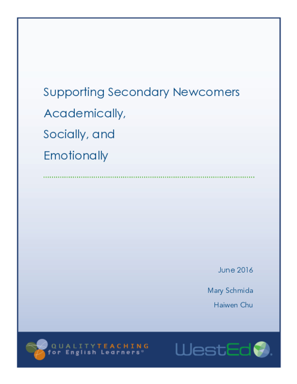 (PDF) Supporting Secondary Newcomers Academically, Socially, and ...
