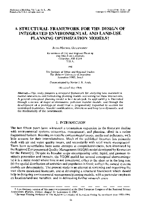 (PDF) A structural framework for the design of integrated environmental ...