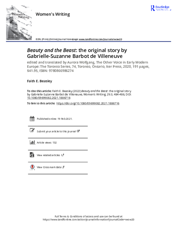 (PDF) Beauty and the Beast the original story by Gabrielle-Suzanne ...
