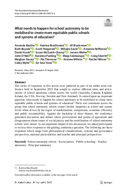 (PDF) What needs to happen for school autonomy to be mobilised to ...