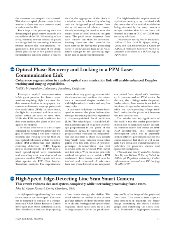 (PDF) Optical Phase Recovery and Locking in a PPM Laser Communication ...