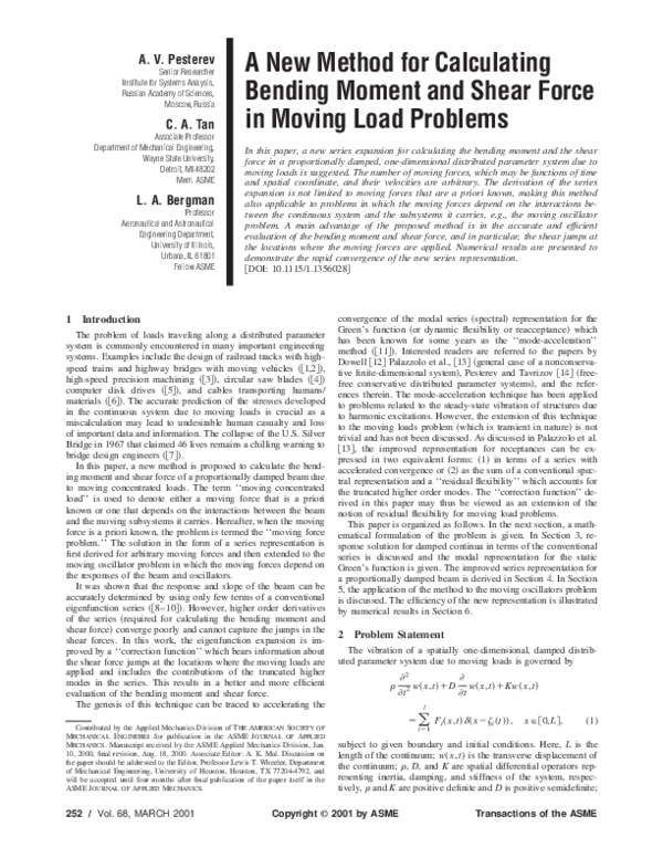 (PDF) A New Method for Calculating Bending Moment and Shear Force in ...
