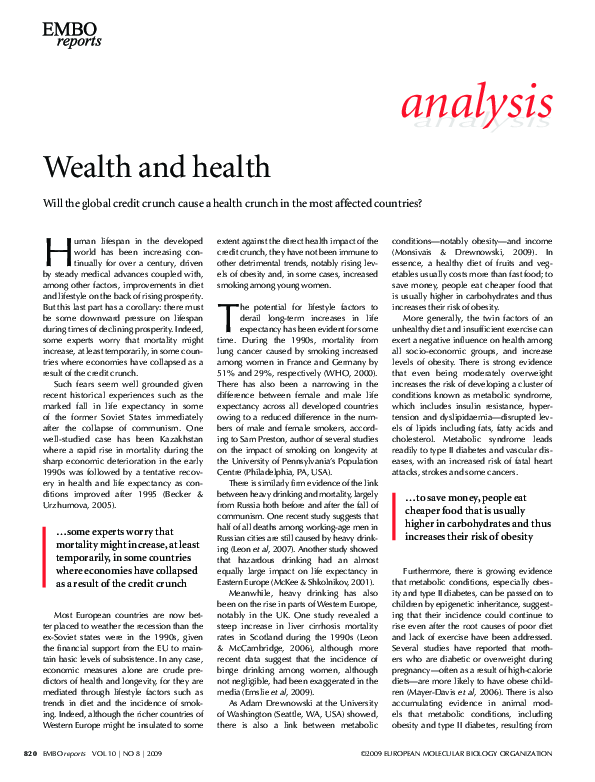 (PDF) Wealth and health