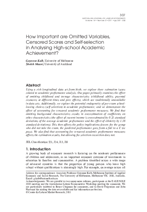 (PDF) How important are omitted variables, censored scores and self ...