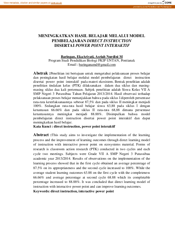 (PDF) Meningkatkan Hasil Belajar Melalui Model Pembelajaran Direct ...