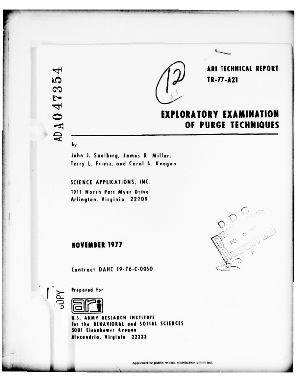 (PDF) Exploratory Examination of Purge Techniques