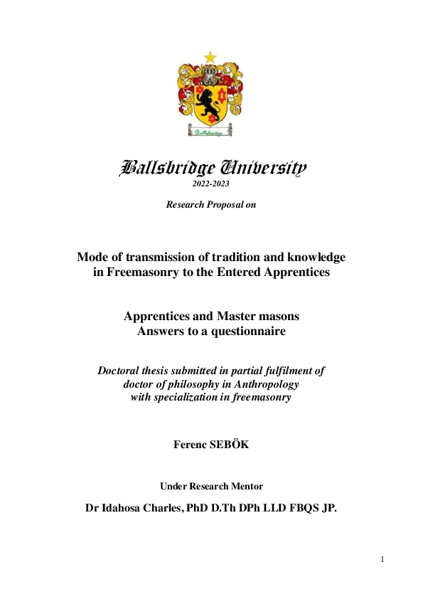 (PDF) Mode of transmission of tradition and knowledge in Freemasonry to ...