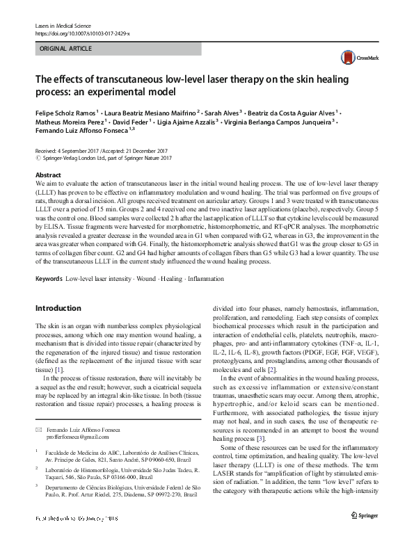 (PDF) The effects of transcutaneous low-level laser therapy on the skin ...